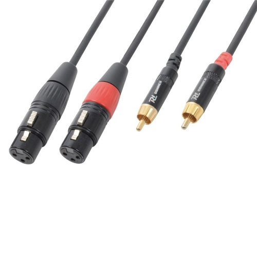 Cable -Signal Lead 2x XLR F -2Rca M 3M – CrossGold