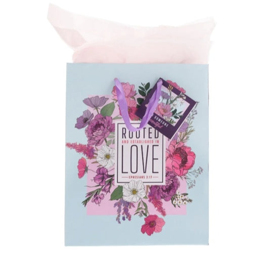 Gift Bag with Gift Tag -Rooted and Established in Love Medium – CrossGold
